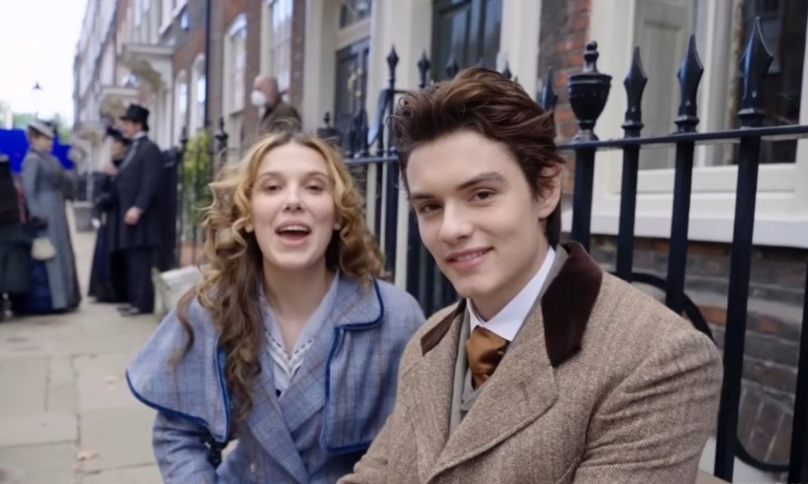 Millie Bobby Brown under fire for kissing Louis Partridge without his ...