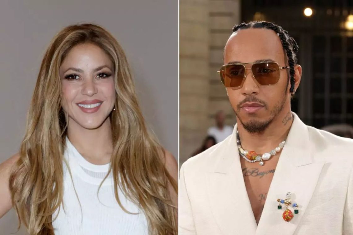 Shakira and Lewis Hamilton together again in a Formula 1 race