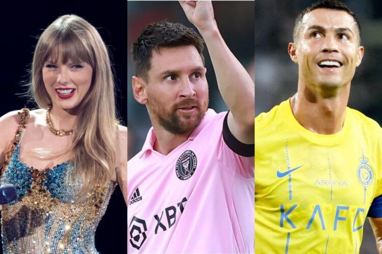 Taylor Swift surpasses Lionel Messi and Cristiano Ronaldo as the most ...