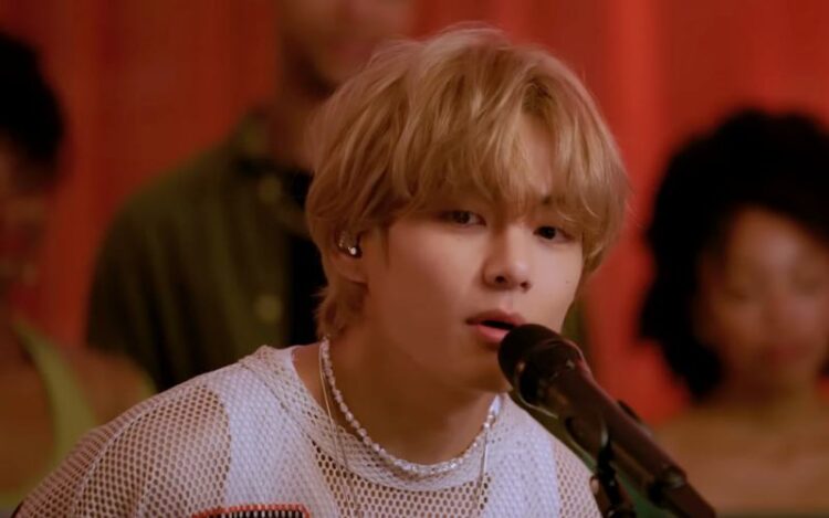 V of BTS marks a milestone in Tiny Desk with his band of musicians from ...