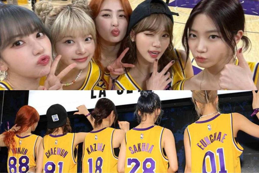 The LE SSERAFIM girls owned the night at the Lakers game