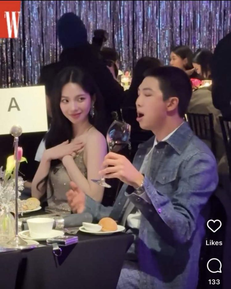 RM of BTS and Karina of aespa were seen having dinner together