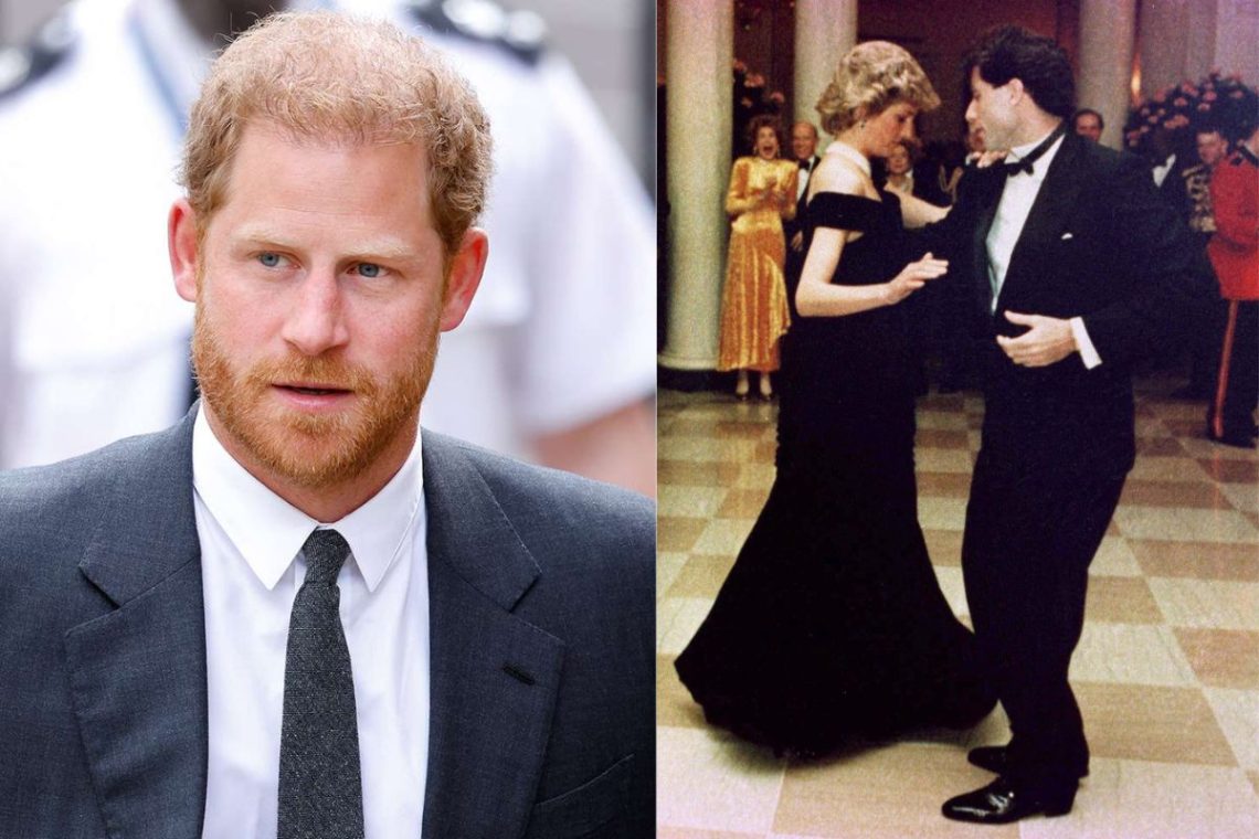Prince Harry makes a joke about John Travolta dancing with his mother ...