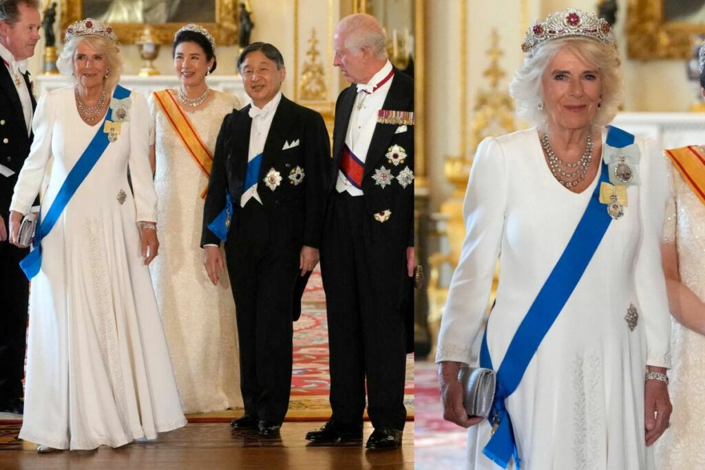 Queen Camilla Parker dazzles at Japanese state banquet with King ...