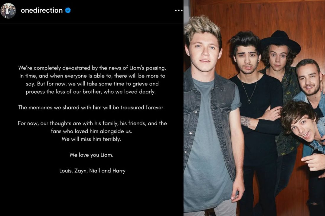 One Direction members issue joint statement following the death of Liam ...