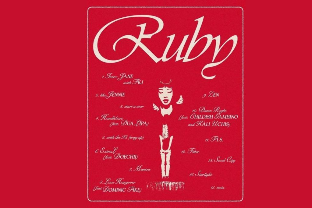 BLACKPINK’s Jennie reveals tracklist for her debut album, “Ruby”