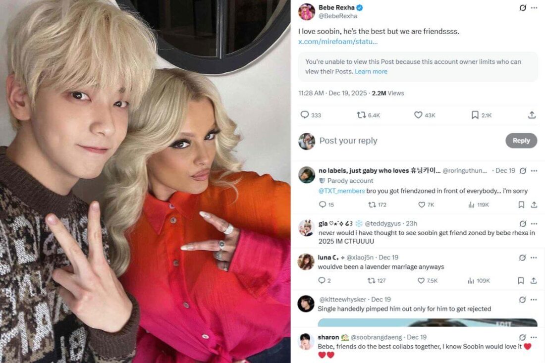 Bebe Rexha friend-zoned TXT’s Soobin in a recent post