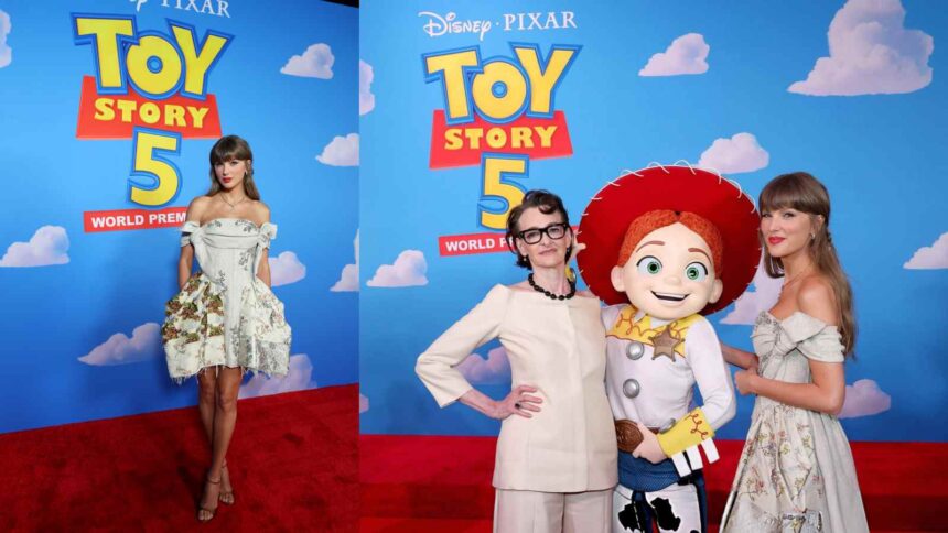 Taylor Swift attends the Toy Story 5 premiere in Los Angeles