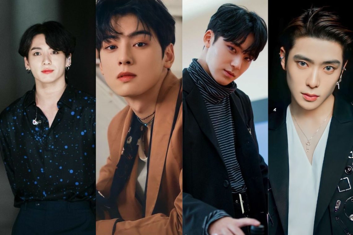 Jungkook de BTS, Eunwoo de Astro, Mingyu de SEVENTEEN y Jaehyun de NCT captados juntos en salida ...