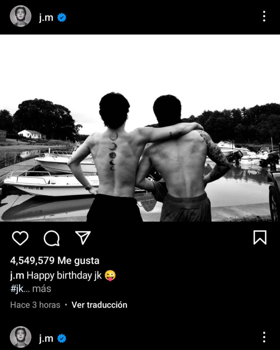 Jimin y Jungkook aparecen sin camisa en Instagram celebrando el ...