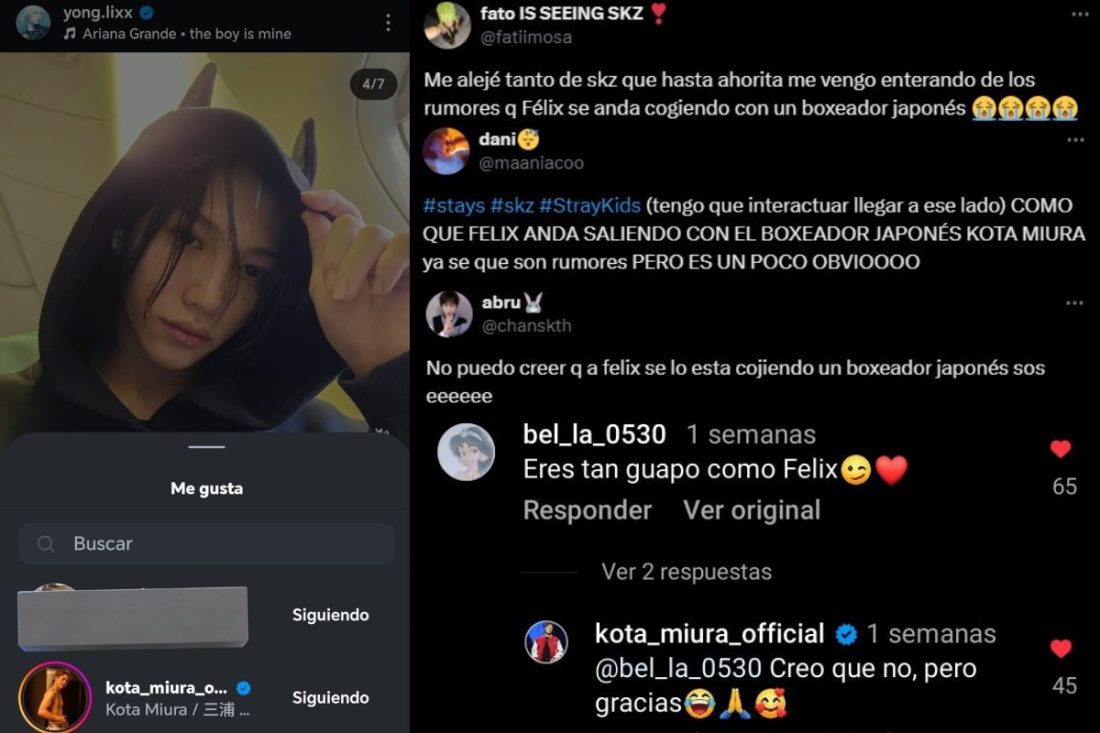 Felix de Stray Kids y el japonés Kota Miura en rumores de tener un noviazgo