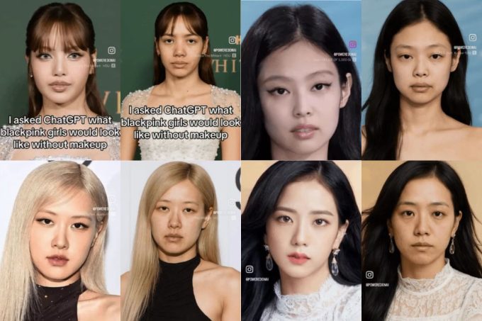 Las imágenes generadas por IA de las chicas de BLACKPINK sin maquillaje ...